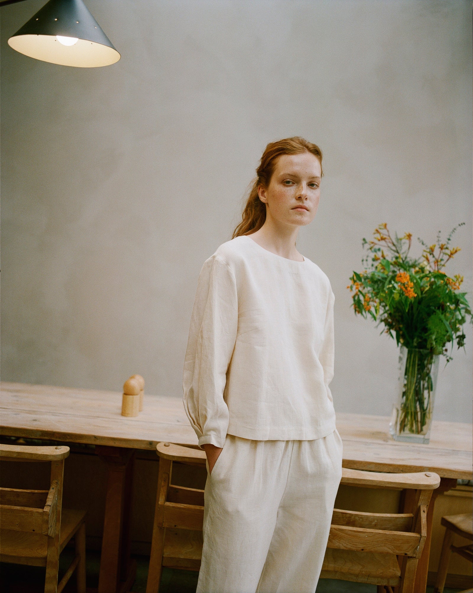 Roxane Linen Blouse - Natural – Comhla